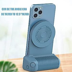 Magnetic Camera Handle Bluetooth Bracket, Magnetic Handle Photo Stand, Selfie Phone Camera Grip (No Wireless Charge, Purple)