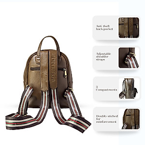 bonahide Genuine Leather Luxury Backpack Multi-functional Elegant Daypack Shopping Travel Leisure (Mocha)