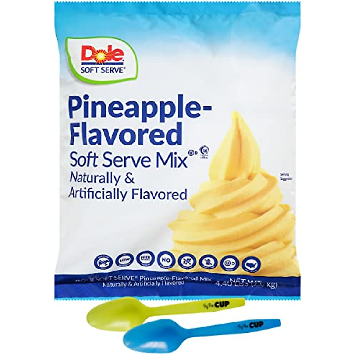By The Cup Mood Spoons and Pineapple Soft Serve Mix, Lactose Free, Vegan, Gluten Free, 4.40 Pound Bag