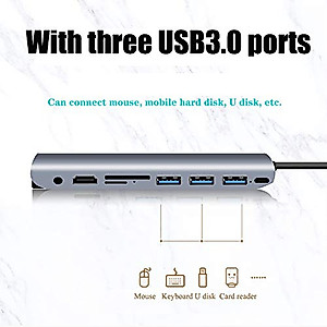 XUNMAIFHB Portable Docking Station,USB C HUB Docking Station 7 in 1 hdmi Cooling Fast TF/SD, USB3.03, Type-c PD Charging, HDMI 4K Fast Transmission