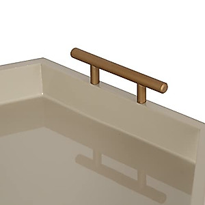 Kate and Laurel Lipton Modern Hexagon Tray, 18 x 18, Sand, Midcentury Decorative Serving Tray for Storage and Display