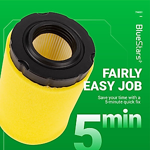 BlueStars 796031 Air Filter with 797704 Foam Pre-cleaner - For BS 992376 590825 591334 594201 John Deere MIU14395 D100 Husqvarna YTH24V48 YTH22V46 Lawn Tractor Lawn Mower Air Cleaner Element (4 packs)