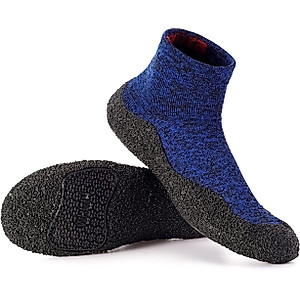 Joomra Mens Yoga Shoes Barefoot Dark Blue Size 11 Minimalist Zero Drop Multi-Purpose Barre Hospital Socks for Lady Pilates Grip Lifting Hiking Female Water Aqua Boating Trekking Tennis