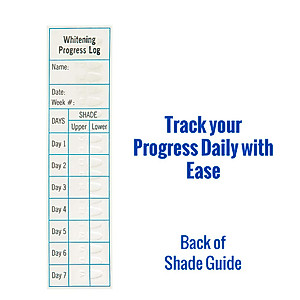 6 Pack Professional 3D Teeth Shade Guide with Whitening Daily Progress Log by Accu White (6 Pack, 6 Week Supplies)