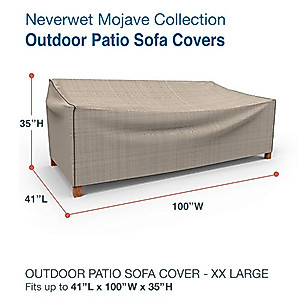 Budge NeverWet Mojave Patio Sofa Cover, Black Ivory, Extra-Extra-Large