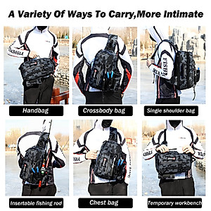 Pro Fishing Backpack,Fishing Tackle Bag with Rod Gear Holder,Fishing Tackle Storage Bag for Fishing Hiking Camping Hunting,Fishing Gifts for Men,Lightweight (CamoC)