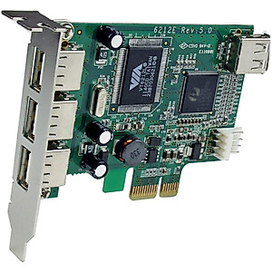 StarTech.com 4 Port PCI Express Low Profile High Speed USB Card - PCIe USB 2.0 Card - PCI-E USB 2.0 Card , TAA (PEXUSB4DP)