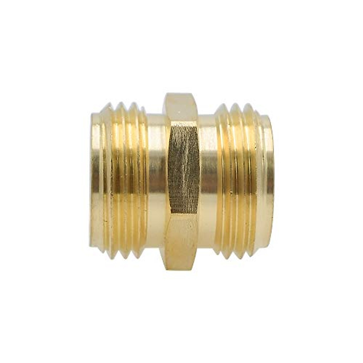 HYDRO MASTER Brass Garden Hose Adapter Double Male Quick Connector 3/4 Inch Solid Brass 2 pack