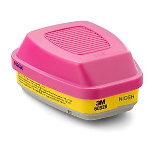 3M P100 Respirator Cartridge/Filter 60928, 1 Pair, Helps Protect Against Organic Vapors, Chlorine, Hydrogen Chloride, Sulfur Dioxide, Hydrogen Sulfide, Hydrogen Fluoride and Particulates