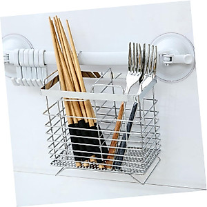 PACKOVE Drying Rack Holder Countertop Stainless Steel Sponge Holder Metal Utensil Drying Rack Flatware Storage Mesh Metal Chopsticks Chopstick Utensil Holder Steel Wire Dryer