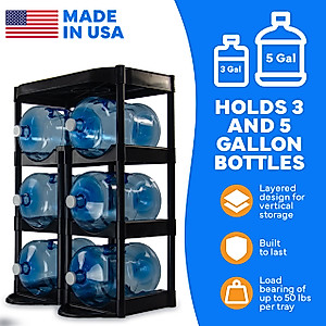 Bottle Buddy Water Bottle Storage Rack 6 Tray - Plastic Water Bottle Organizer for Three to Five Gallon Bottle Storage – Customizable Water Gallon Holder for Easy Storage and Organization