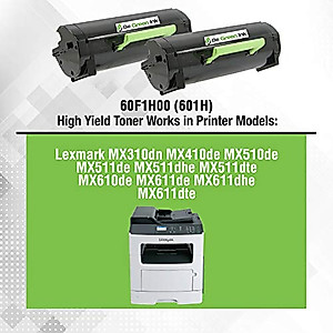Be Green Ink Compatible Replace Lexmark 60F1H00 601H Toner Cartridge for MX310dn MX611de MX511de MX410de MX611dhe MX610de MX511dhe MX510de MX511dte MX611dfe (2-Pack, High Yield, 10,000 Pages)