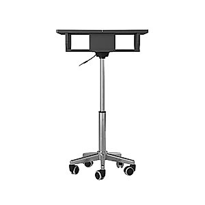 Techni Mobili RTA-B006-GPH06 Folding Cart with Storage, Laptop Stand with Height Adjustable, Non Marking Caster Wheels, Graphite