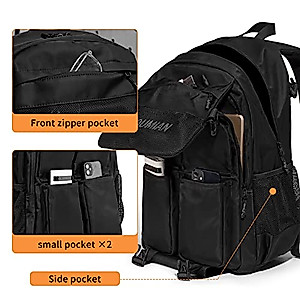 YOUMIAN School Backpack, Teen Girl Boy Middle School High School College Lightweight Student Daily Casual Laptop Bookbag Black