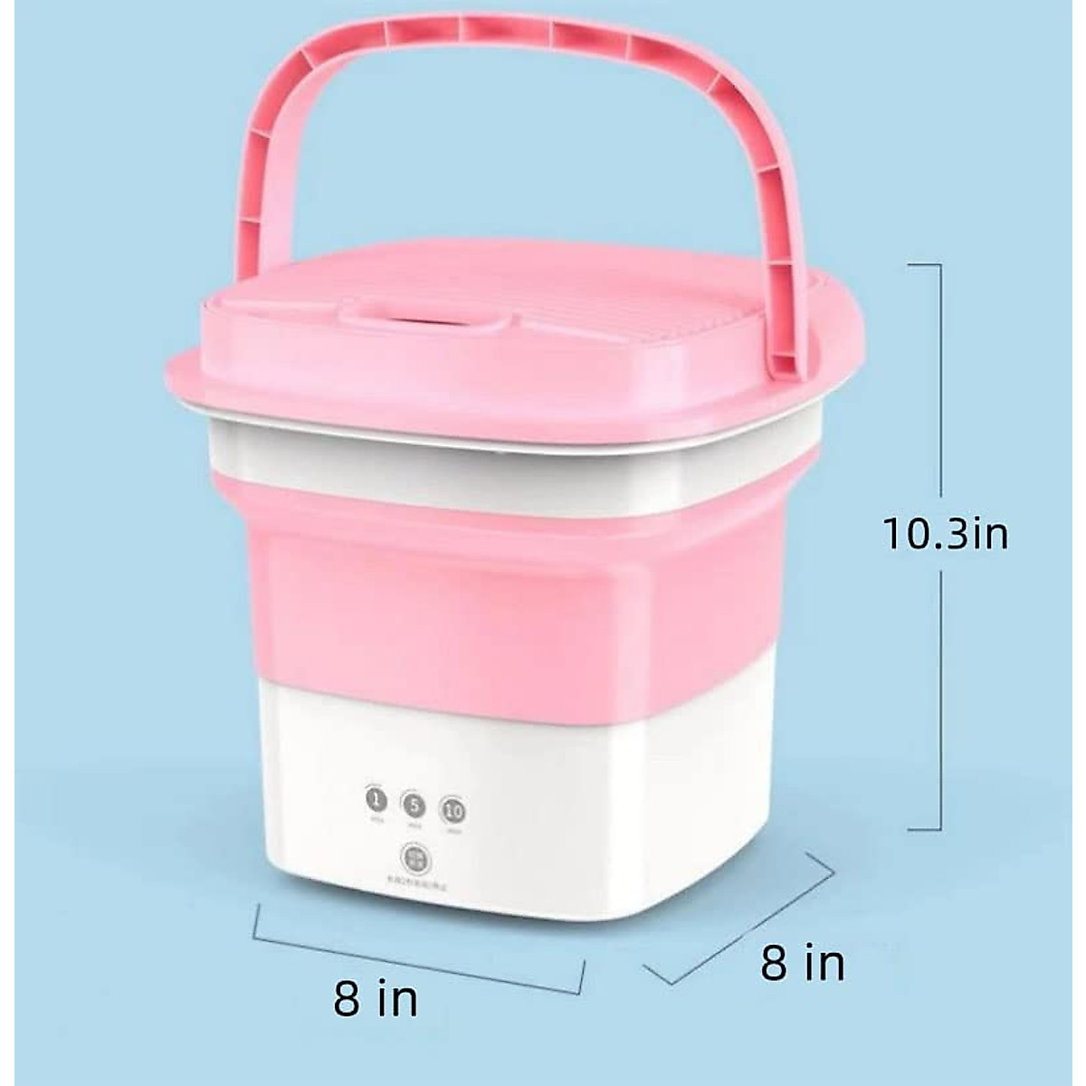 Portable Washing Machine - Foldable Mini Small Portable Washing Machine with Drain Basket for Apartment, Laundry, Camping, RV, Travel, Lingerie, Personal, Baby Clothes, Towels (blue)