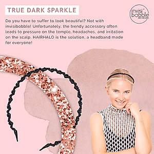 invisibobble HairHalo The Adjustable Headband - True Dark Sparkle - Hairbands Made for Everyone -Worn All Day with No Pain or Uncomfortable Pressure