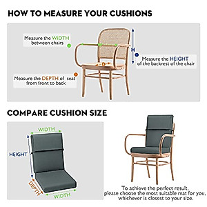 BPS Outdoor Chair Cushion 45''L x 21''W x 4.3''H Patio Furniture Seat Cushion Olifen Fabric Slipcover Sponge Foam - Set of 4