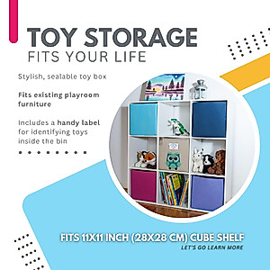 Let's Go Learn More Toy Storage Box with Play Mat for Kids | Toy organizer and storage bin with foldable play mat for building bricks, magnets, blocks, little cars, dolls