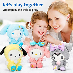 Datigur 4 Pack Kawaii Anime Plush Toys, Cute 10 Inch Stuffed Animal Pillow Doll Soft Cartoon Room Decor Toy Perfect Birthday Party Favor Present for Girls Boys Fans