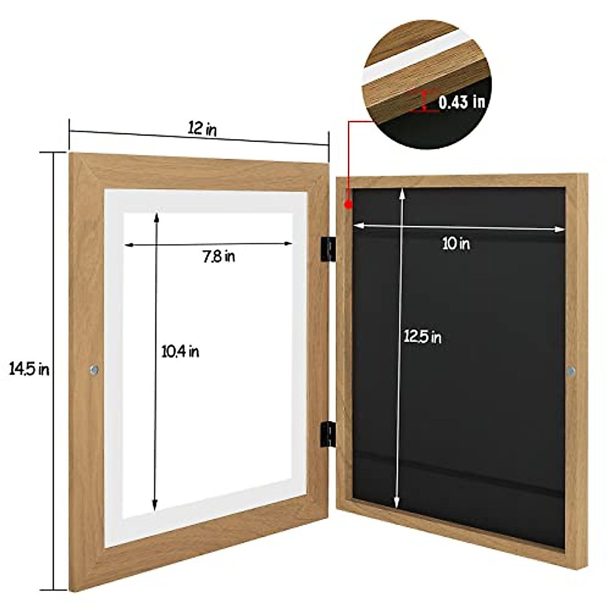 Frametory, 10x12.5 Kids Artwork Frames - Magnetic Front Opening, Tempered Glass, Tan Interchangeable Frames Can Hold About 50 PCS Artwork, Drawing, Paintings, Pictures, Art - Set of 4