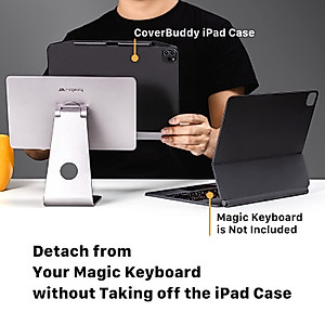 SwitchEasy CoverBuddy 12.9" Case for iPad Pro 2021-2022 with Pencil Holder (5-6 Gen) - Compatible with Magic Keyboard, Smart Keyboard Folio (Keyboard, Stand & Trackpad are Not Included) - White
