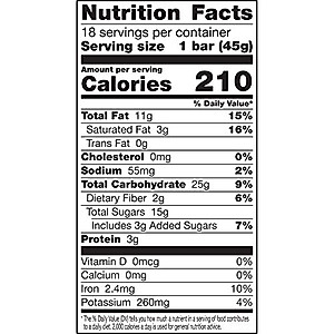 Larabar Chocolate Chip Cookie Dough, Gluten Free Fruit & Nut Bar, 18 Ct
