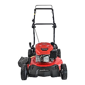 PowerSmart Gas Lawn Mower, 21-Inch 170cc 2-in-1 Mulching and Side-Discharge Push Mower, Red (DB2194CR)