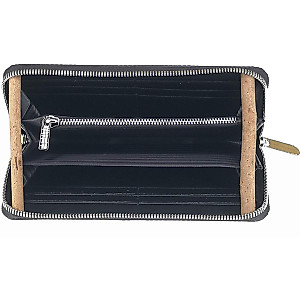 ABC STORY Womens Steam Punk Gothic Genuine Leather Rose Skull Travel Phone Wallet Purse Wristlets Clutch Handbag Black