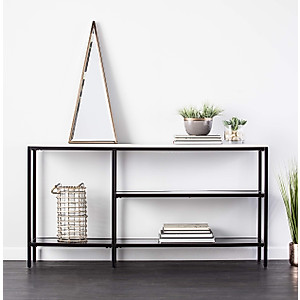SEI Furniture Corman Console Table, 56" W x 12" D x 29" H, Black, Gray