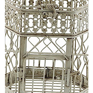 Deco 79 66520 Inch, Set of 2 Metal Bird Cage, 21", 18"H, Cream, 2 Count