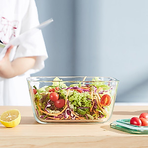 Opexscal 12 Cups/ 100 oz Large Glass Food Storage Baking Container with Lid - For Baking, Roasting, Storing Food, Vegetables, Fruits