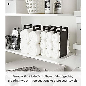 Yamazaki Home Tower Black Interlocking Towel Organizer (Set of 2)