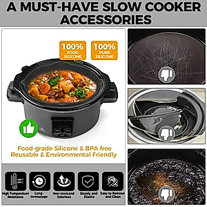 Buauty Crock Pot Liners Fit 7 Quart Oval Crockpots, Food-grade Silicone Large Size Slow Cooker Liners Leakproof & BPA Free & Dishwasher Safe & Reusable Liner Instead of Disposable Crock Pot Liner(7Quart)