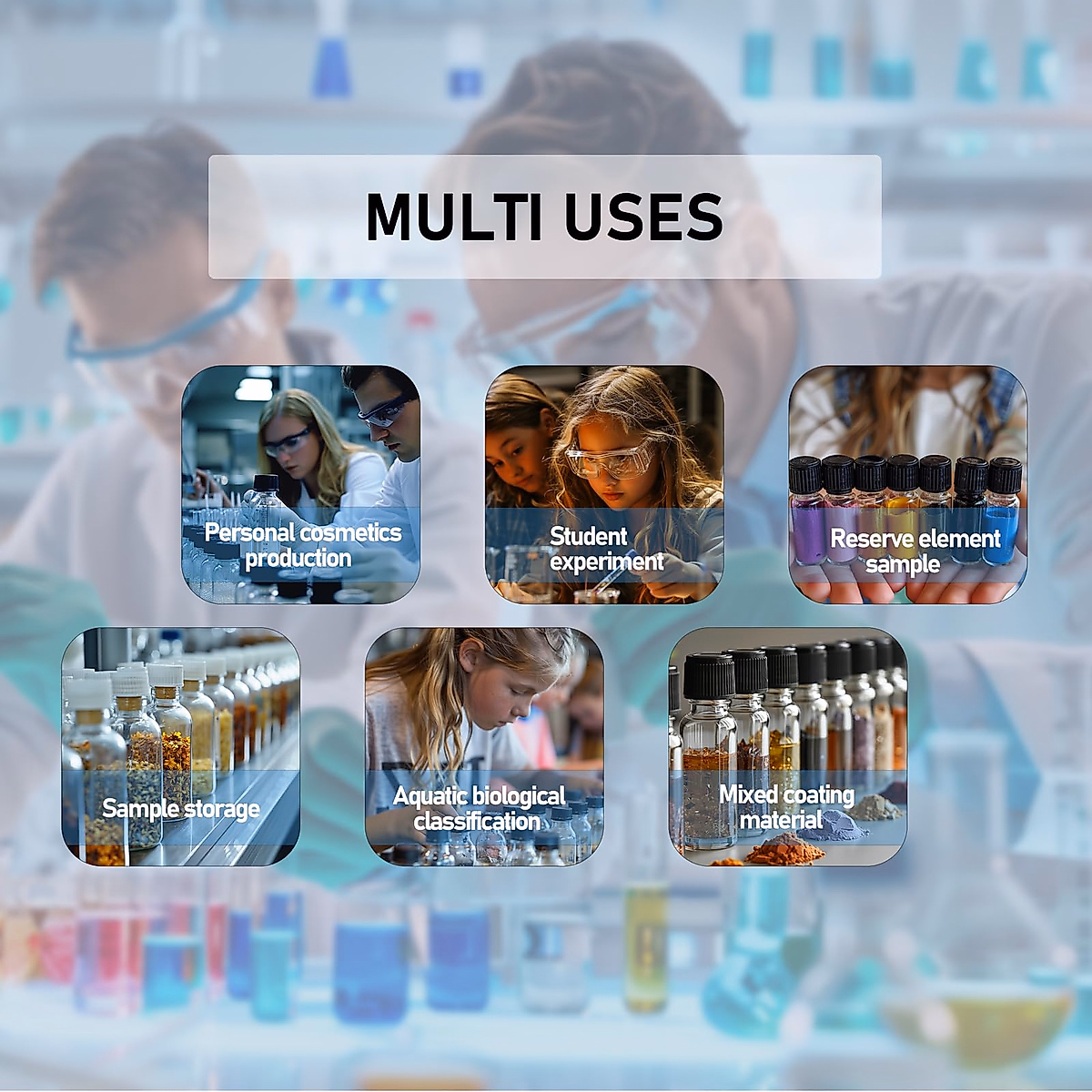 Kesell 25ml Glass Vials, Clear Glass Sample Bottle, Small Glass Vial with Screw Cap, Empty Bottle with Cap, Pack of 16