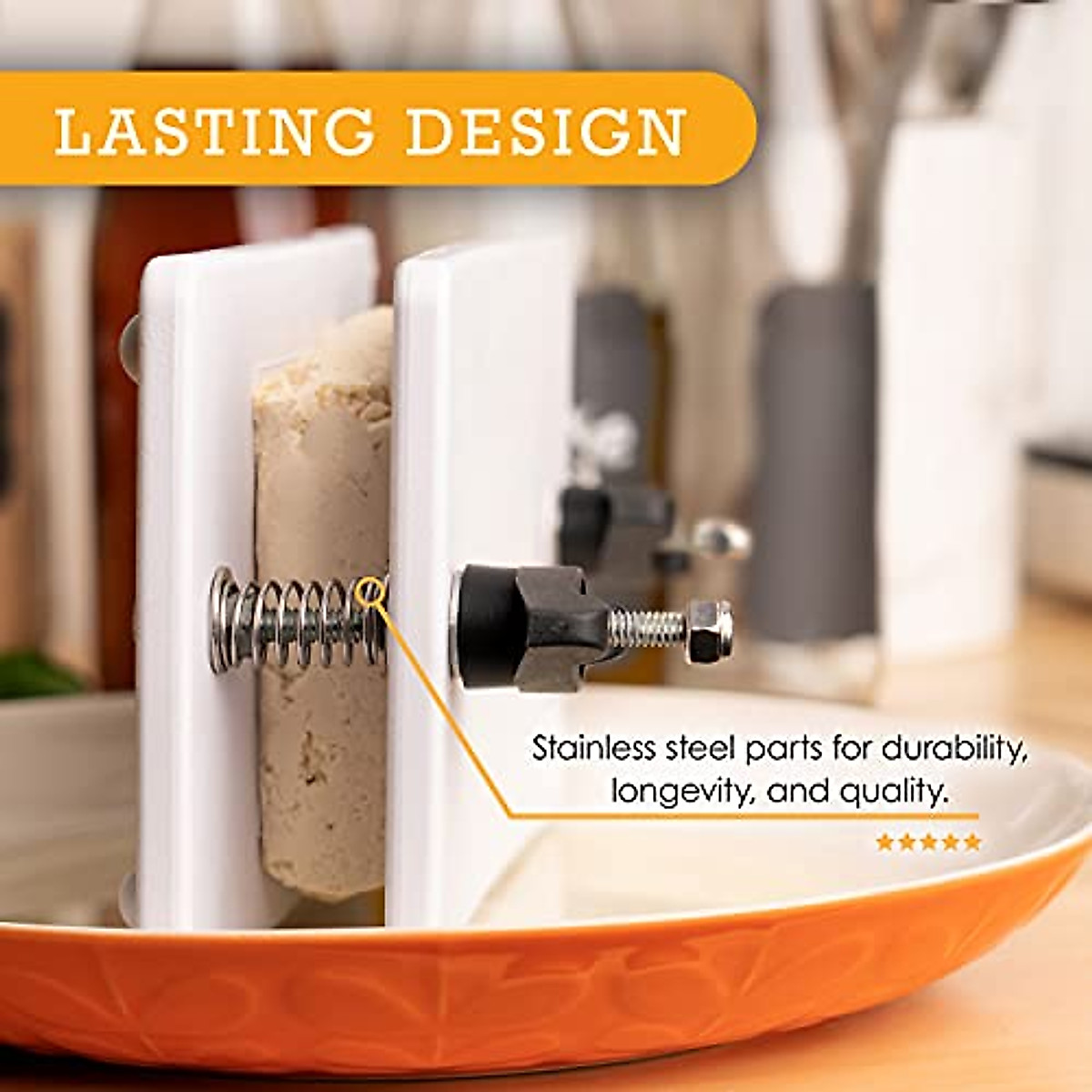 Extra Firm Tofu Press - by Healthy Express - Premium curved plates for superior pressing results on Firm and Extra Firm tofu. Perfect Press every time!