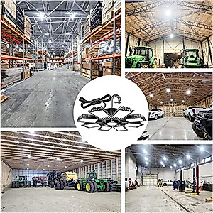 Fucoda 250W LED High Bay Light 35,000LM Industrial Commercial LED Shop Light with 5’ Cables Plug High Bay LED Lights for Commercial Warehouse Workshop Garage Factory Barn Low Bay Area Light- 2 Pack