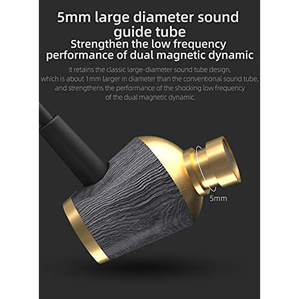 CCA CST in Ear Earbuds, Dual Magnetic Dynamic Drivers Earphones 3.5mm Jack with Mic and Inline Control Noise Isolating Lightweight Headphones for Music Video Phone Call Gaming, (Gold with Mic) …