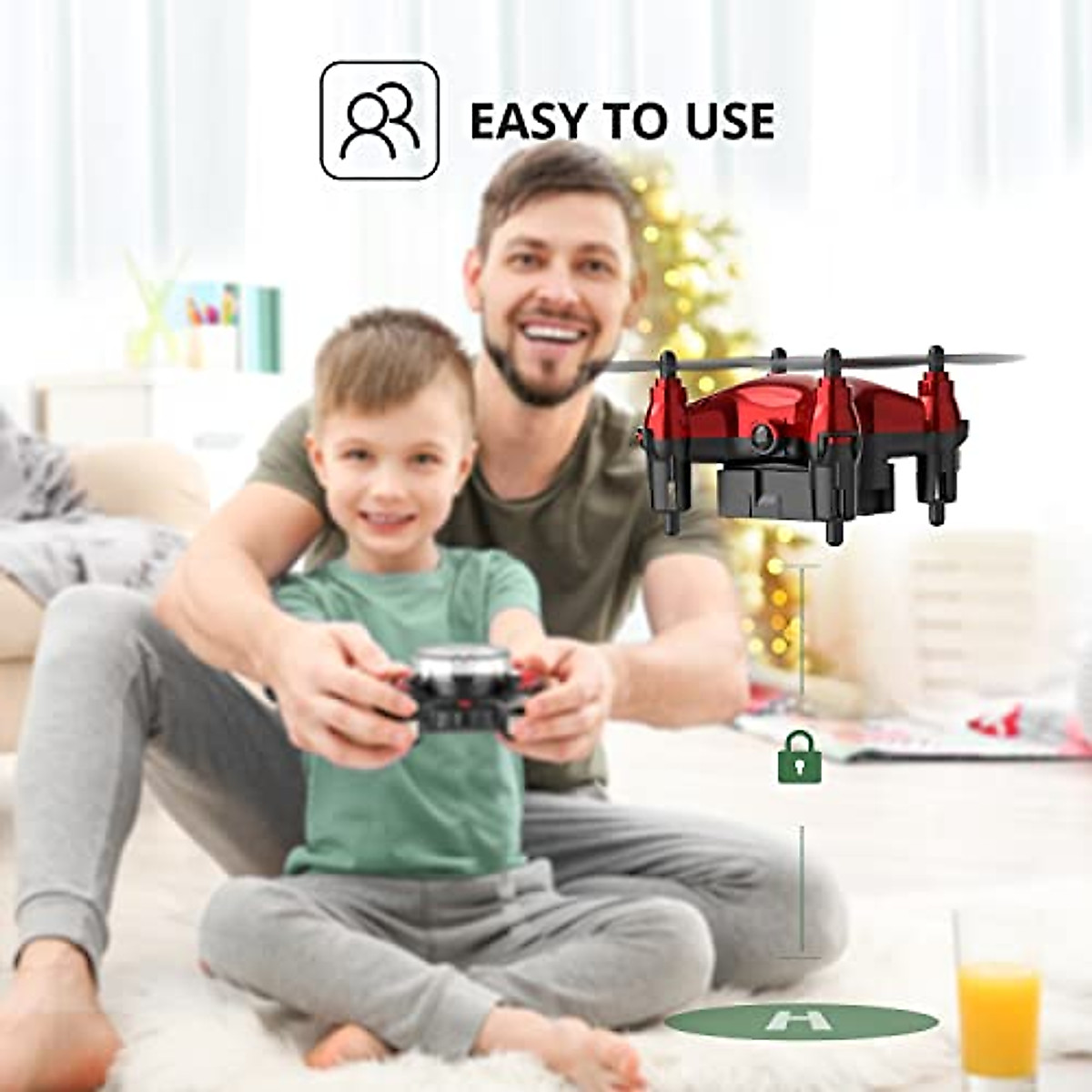 Holyton HT02 Mini Drone for Kids Beginners, Easy Pocket RC Quadcopter with Altitude Hold, 3D Flips, 3 Speed Modes, 3 Batteries, Headless Mode, Protection Guards and Emergency Stop, Gift for Boys Girls