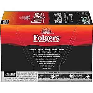 Folgers Black Silk Dark Roast Coffee, 72 Keurig K-Cup Pods