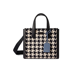 Kate Spade New York Manhattan Houndstooth Chenille Fabric Mini Tote Black Multi One Size