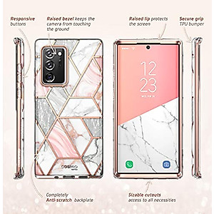 i-Blason Cosmo Series Case Designed for Galaxy Note 20 Ultra 5G (2020 Release), Protective Bumper Marble Design Without Built-in Screen Protector (Marble)