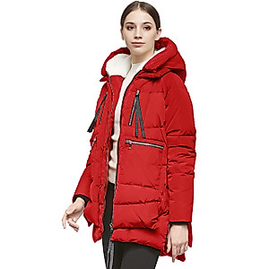 Orolay Women's Thickened Down Jacket Red Small