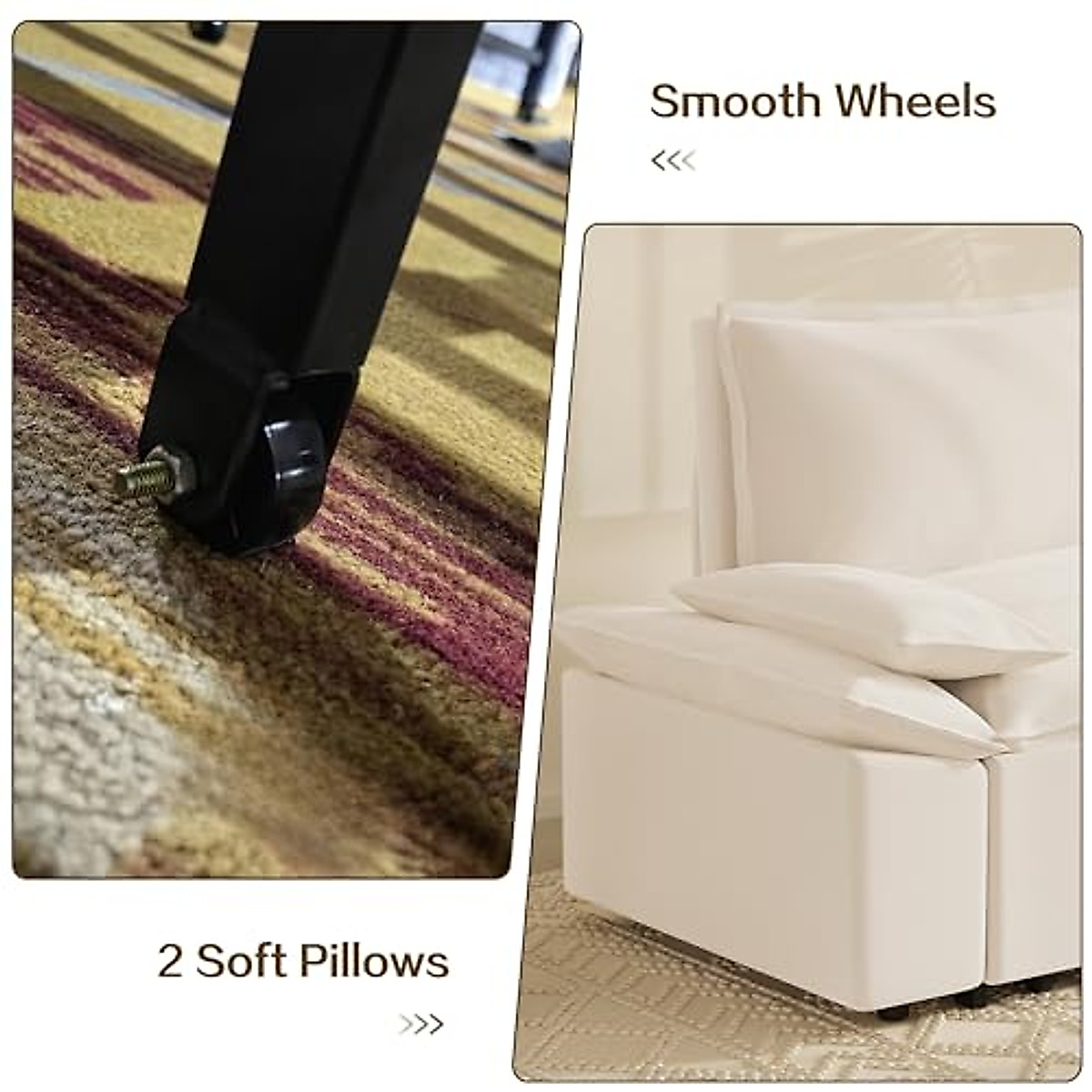 3-in-1 Convertible Queen Size Pull Out Sleeper Sofa Bed, Velvet Fabric Multi-Functional Futon Loveseat Couch Bed Lounge Chaise with 2 Soft Pillows and Detachable Cushions for Living Room