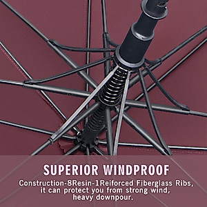 ZOMAKE Large Golf Umbrella 62 Inch - Double Canopy Vented Golf Umbrellas for Rain Windproof Automatic Open Golf Push Cart Umbrella Oversize Stick Umbrellas for Men Women(Red)