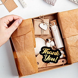 200PCS Unique Thank You Cards Small Business, Black Gold Thank You Cards for Small Business, Double-sided Printing Package Insert Notes for Small Business Owners Stores Online Retailers