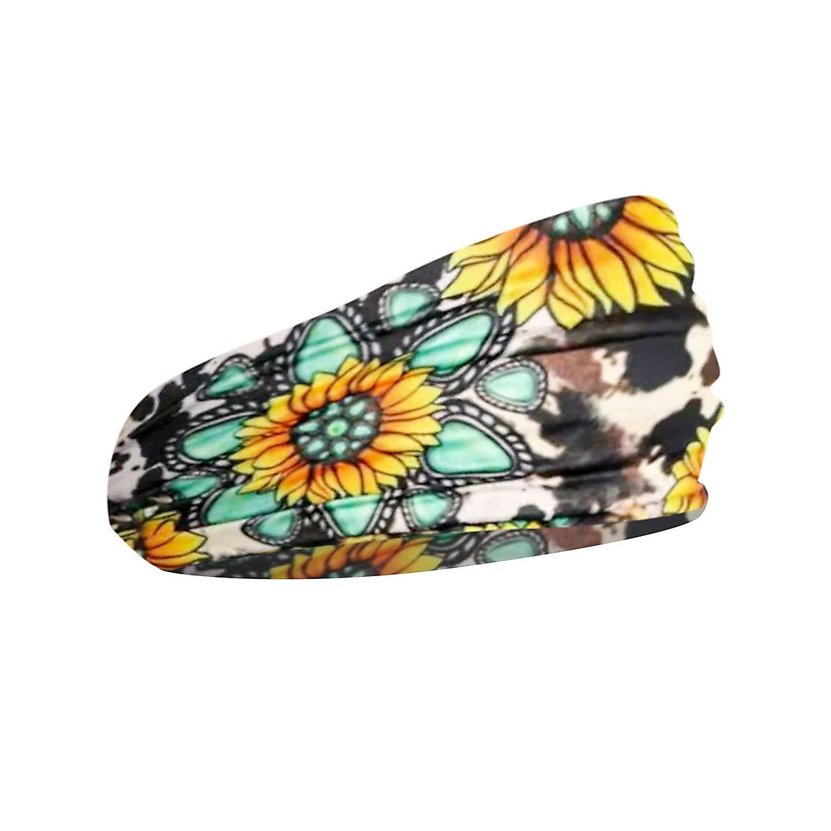 Yoyorule Women Print Headband Elastic Head Wrap Hair Band Bandana Headband Sports Fan Headbands