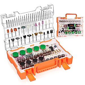 CHILEAD Rotary Tool Accessories Kit, 500 Pcs Accessory Set, 1/8"(3.2mm) Diameter Shanks, Universal Fitment Bits for Easy Cutting, Sanding, Grinding, Sharpening, Carving, Drilling, Polishing, Engraving