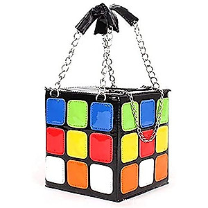 Women's Cute cube Shape Handbag Magic Shoulder Bag Clutch Bag, Colorful, 15x15x15