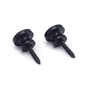 Metallor Guitar Strap Buttons Mushrooms Head Guitar End Pins Strap Locks with Mounting Screws for Acoustic Electric Guitar or Bass Ukulele Set of 2Pcs Black.