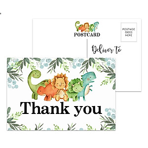 Yuansail Baby Shower Thank You Postcards, Dinosaur Theme Appreciation Post Cards, 25 cards – (bb016-ganxie)